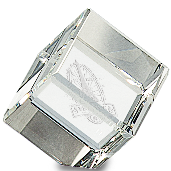 Beveled Crystal Cube Award | Etched Crystal Cube Trophy | Paradise Awards