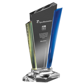 Double Edge Crystal Award | Double Amber Edge Crystal Award | Etched ...