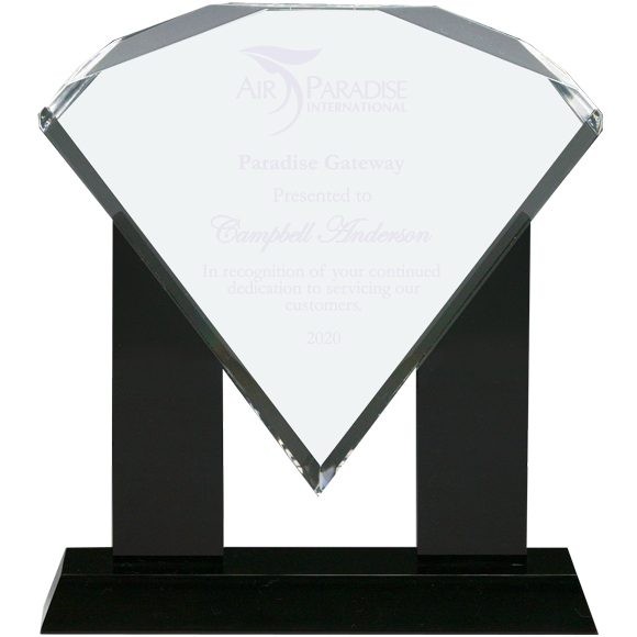 Acrylic Rising Diamond Award | Engraved Victory Diamond Trophy ...