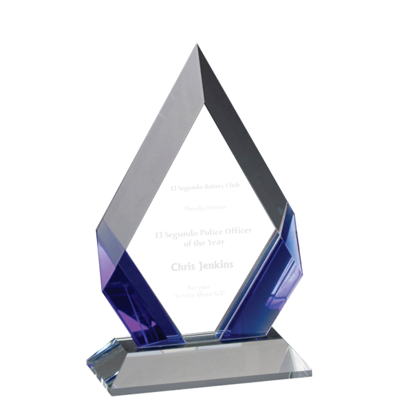 Cambridge Diamond Crystal Award | Etched Glass Peak Trophy | Paradise ...