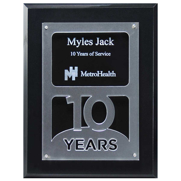 10 Years of Service Anniversary Plaque | Engraved Acrylic 10 Year ...