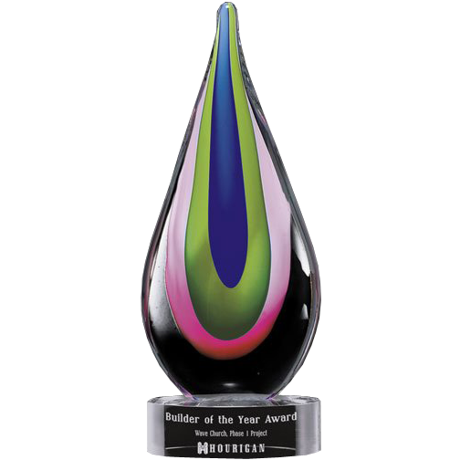Inverse Raindrop Artglass Award | Personalized Artglass Trophy ...
