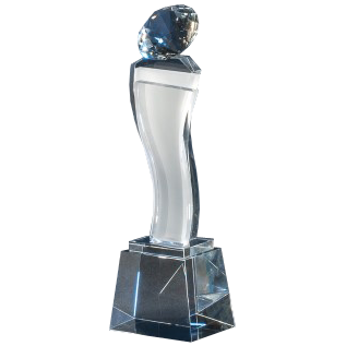 Frosted Diamond Crystal Award | Etched Glass Diamond Trophy | Paradise ...