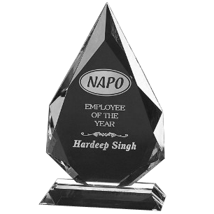 Crystal Mystic Legend Award | Etched Glass Peak Trophy | Paradise Awards