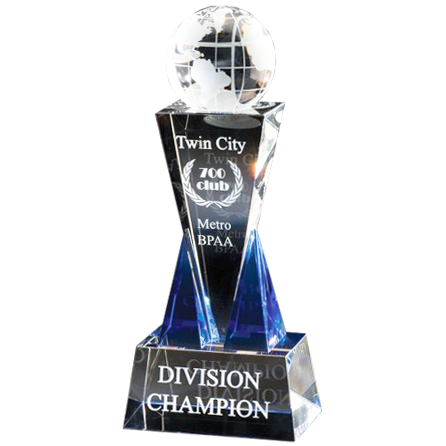 Crystal World Destiny Award | Etched Glass Globe Trophy | Paradise Awards