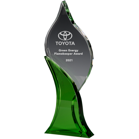Green Tree Spade Crystal Award | Green Glass Pointed Statue | Paradise ...
