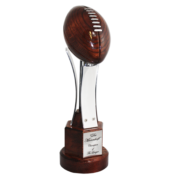 Legacy Steel Perpetual Football Trophy | Engraved Metal Football Statue ...