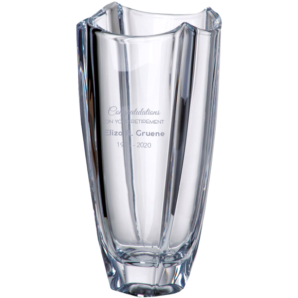 Crystal Colosseum Vase Award | Engraved Glass Vase Statue | Paradise Awards