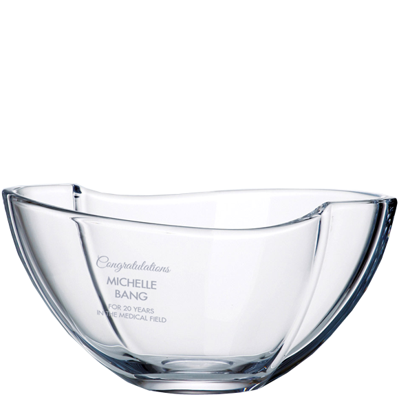 Crystal Smile Bowl Award | Engraved Glass Bowl Statue | Paradise Awards