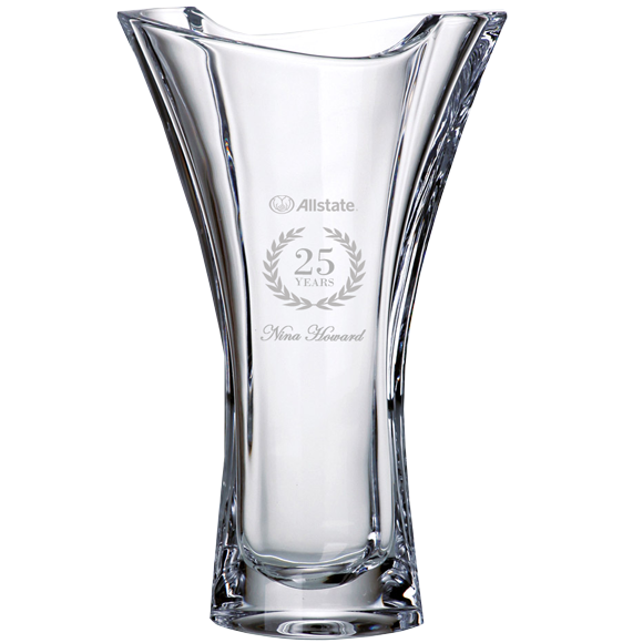 Crystal Smile Deco Vase Award | Engraved Glass Vase Statue | Paradise ...