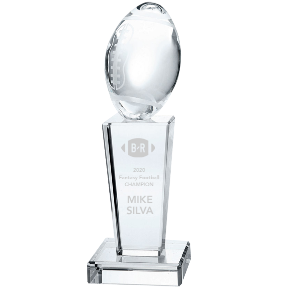 Crystal Football Pedestal Award | Engraved Glass Football Victory ...