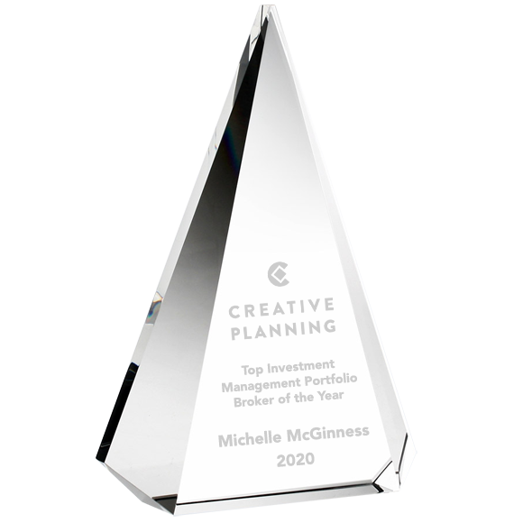 Majestic Crystal Triangle Award | Engraved Glass Triangle Statue ...