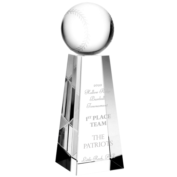 Baseball Crystal Throne Award | Engraved Glass Baseball Statue ...