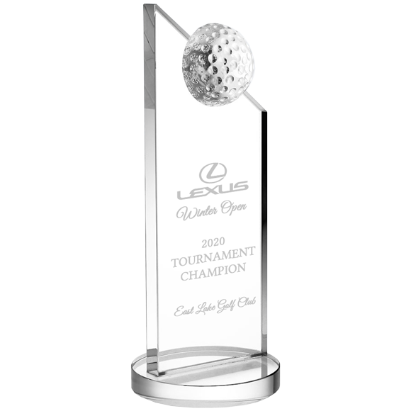 Crystal Apex Peak Golf Award | Engraved Glass Peak Golf Statue ...