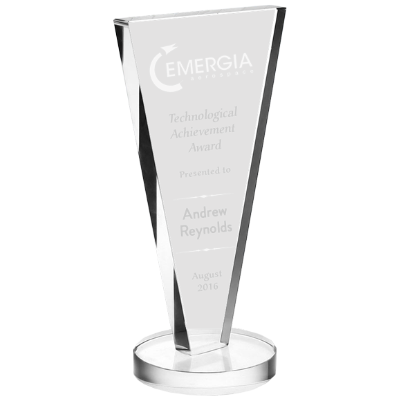 Success Vision Crystal Award | Engraved Glass Wedge Statue | Paradise ...