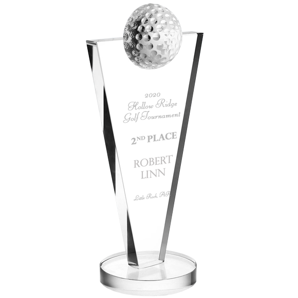 Golf Success Crystal Award | Engraved Glass Wedge Golf Statue ...
