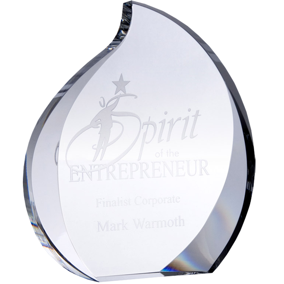 Eternity's Flame Crystal Award | Engraved Glass Flame Statue | Paradise ...