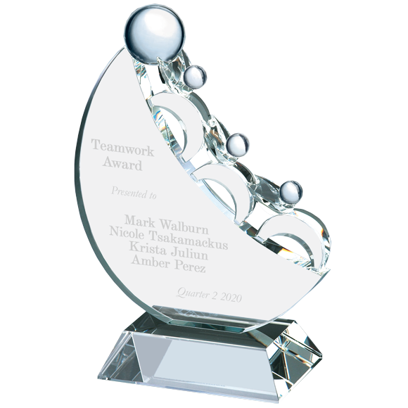 3 Man Crystal Teamwork Award | Clear Teamwork Glass Statue | Paradise ...