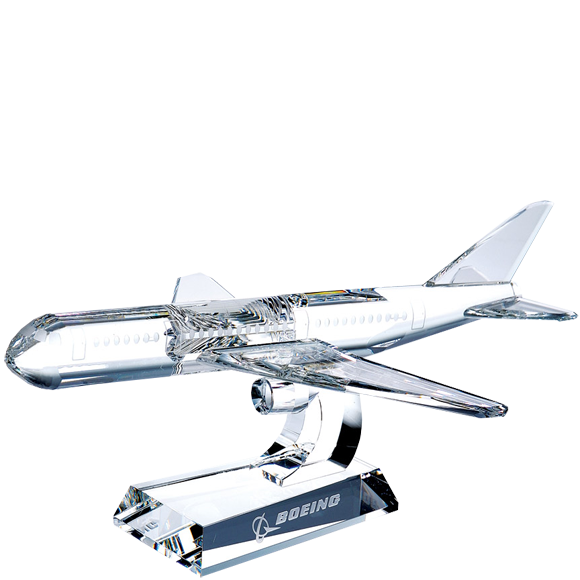 Crystal Commercial Airplane Award | Engraved Glass Airline Statue ...