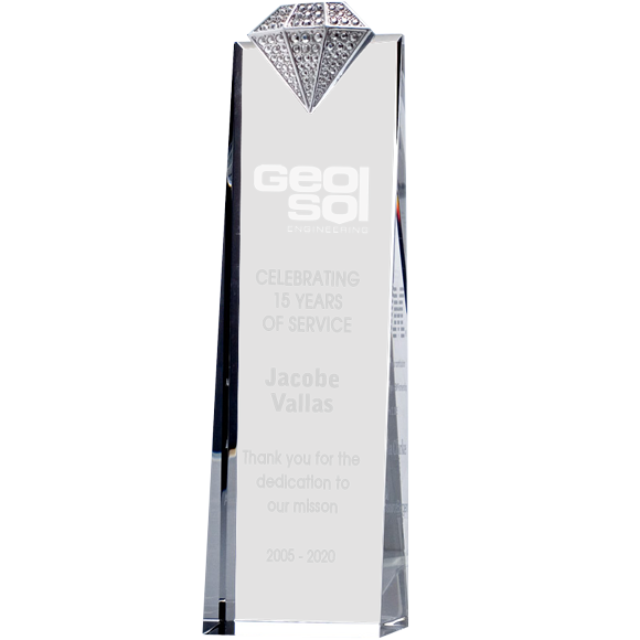 Luxury Diamond Crystal Award | Engraved Glass Diamond Statue | Paradise ...