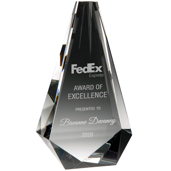Elite Partners Crystal Award | Engraved Glass Tower Statue | Paradise ...