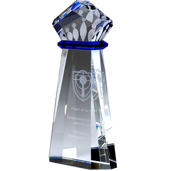 Crown Achievement Crystal Award | Engraved Glass Crown Statue ...