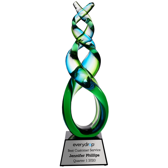 Green Double Helix Artglass Award | Personalized Artglass Trophy ...