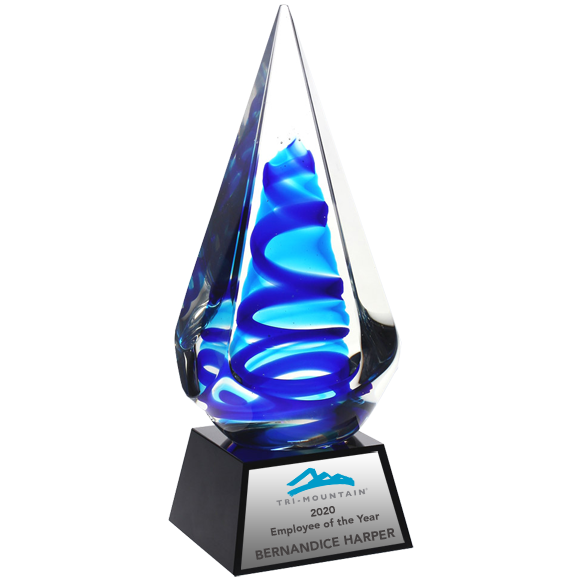 Volcanic Ocean Artglass Award | Personalized Artglass Trophy | Paradise ...