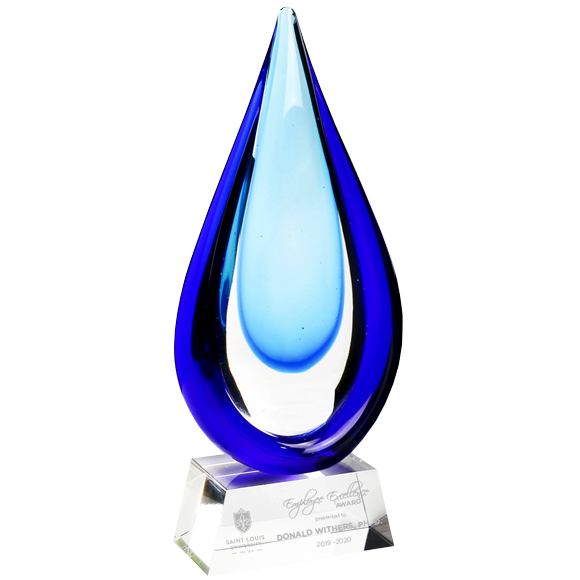 Aquatic Rain Artglass Award | Personalized Artglass Trophy | Paradise ...
