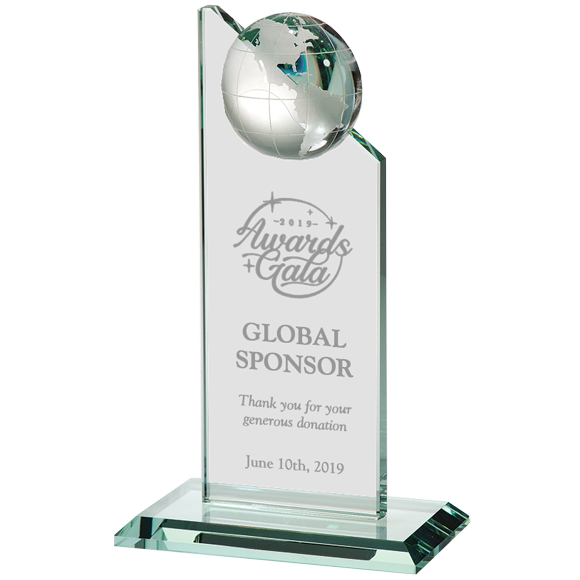 Global Pinnacle Jade Glass Award | Engraved Glass Statue | Paradise Awards