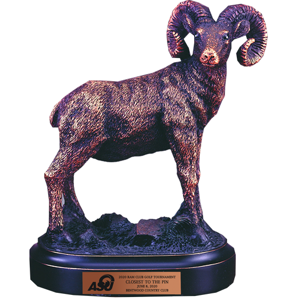 Bronze Standing Ram Trophy | Bronze Ram Award Statue | Paradise Awards