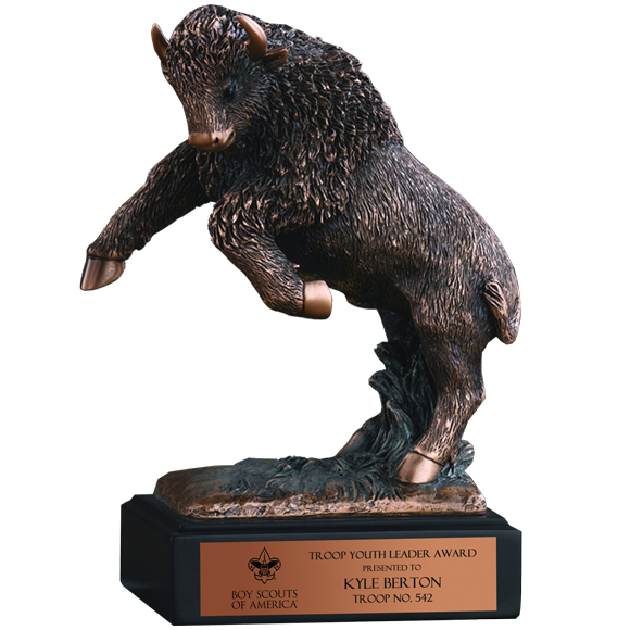 Bronze Jumping Buffalo Trophy | Bronze Buffalo Award Statue | Paradise ...